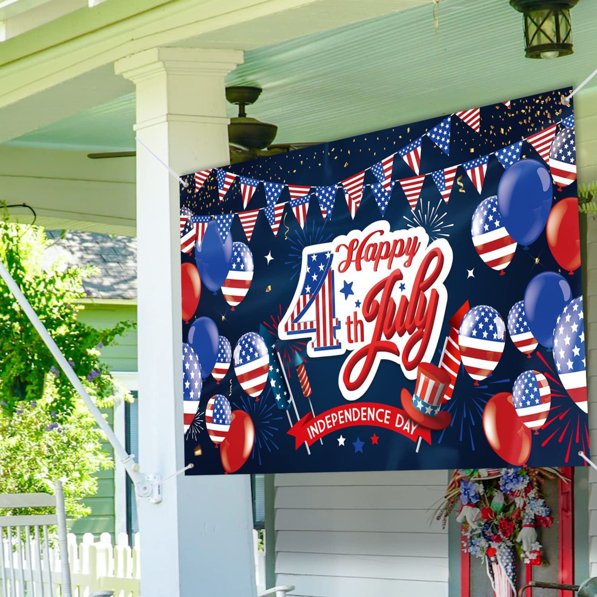 The Holiday Aisle® Happy 4Th Of July Hanging Banner For Independence ...