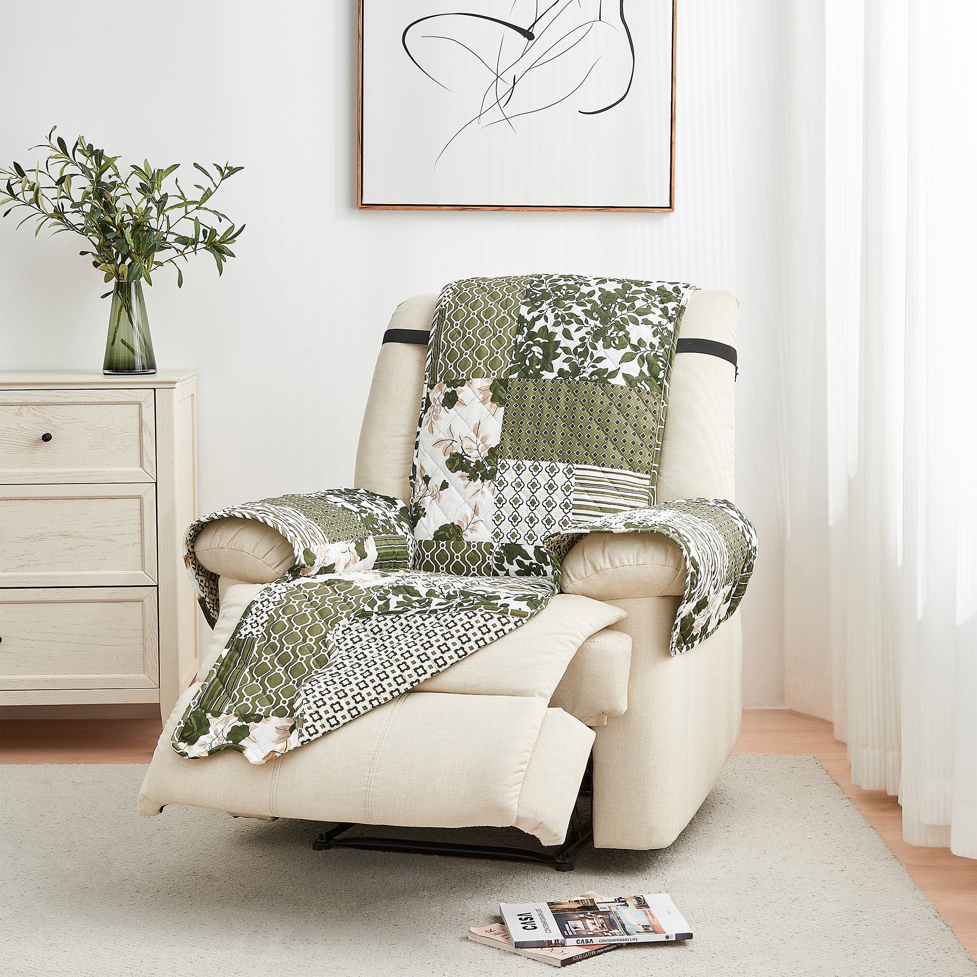 August Grove® Patchwork Reversible Recliner Pet Furniture Protector ...