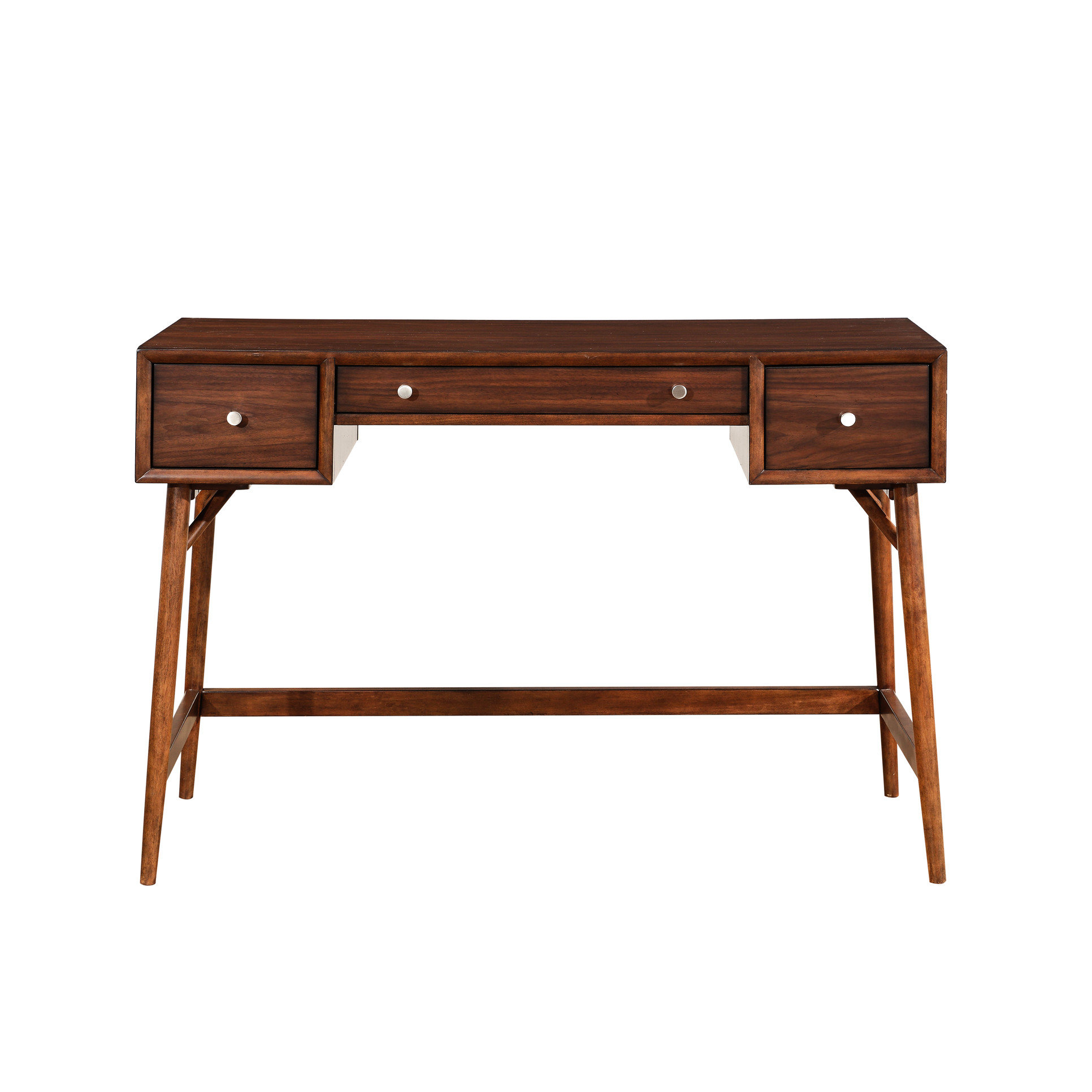 Corrigan Studio® Wood Counter Height Desk With Brown Finish And Drawer ...