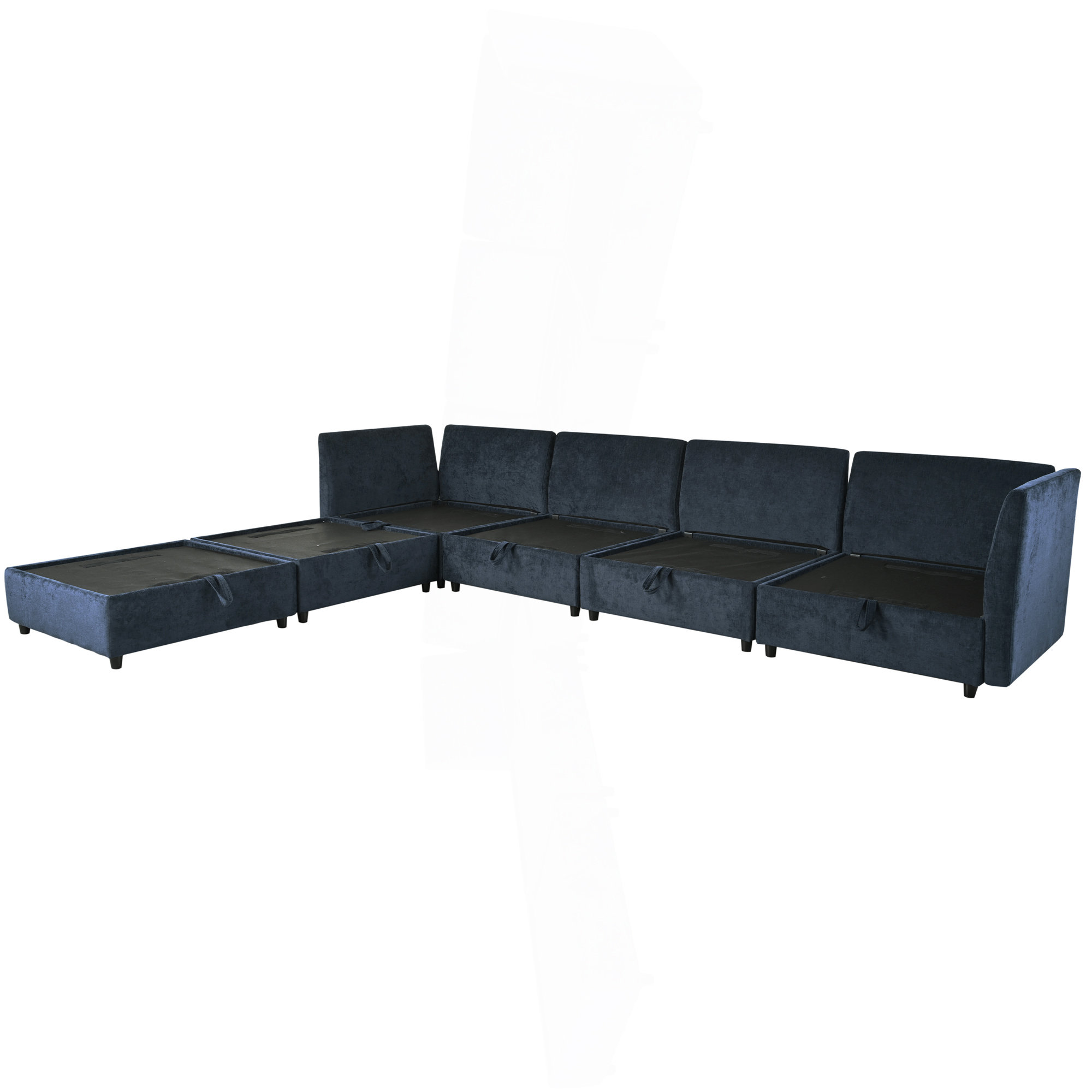 Latitude Run® Versatile 6-Piece Modular Sofa Bed With Storage | Wayfair