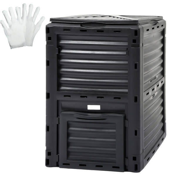 Outsunny 15.89 Gal. Plastic Outdoor Stationary Composter | Wayfair