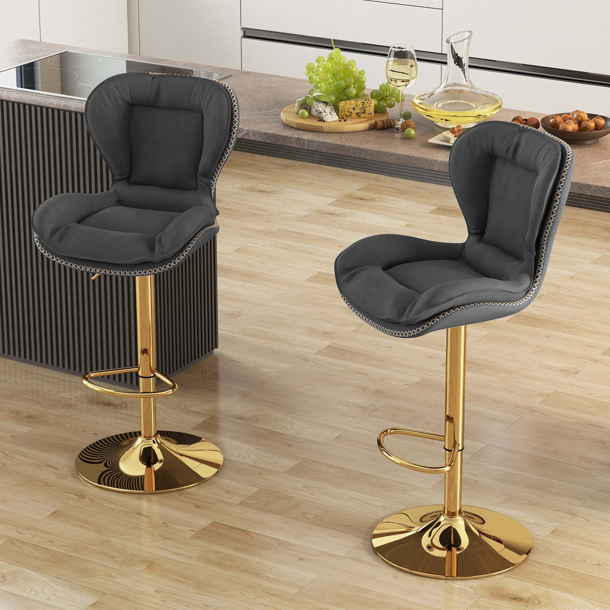 Mercer41 Sreehan Swivel Adjustable Height Stool | Wayfair