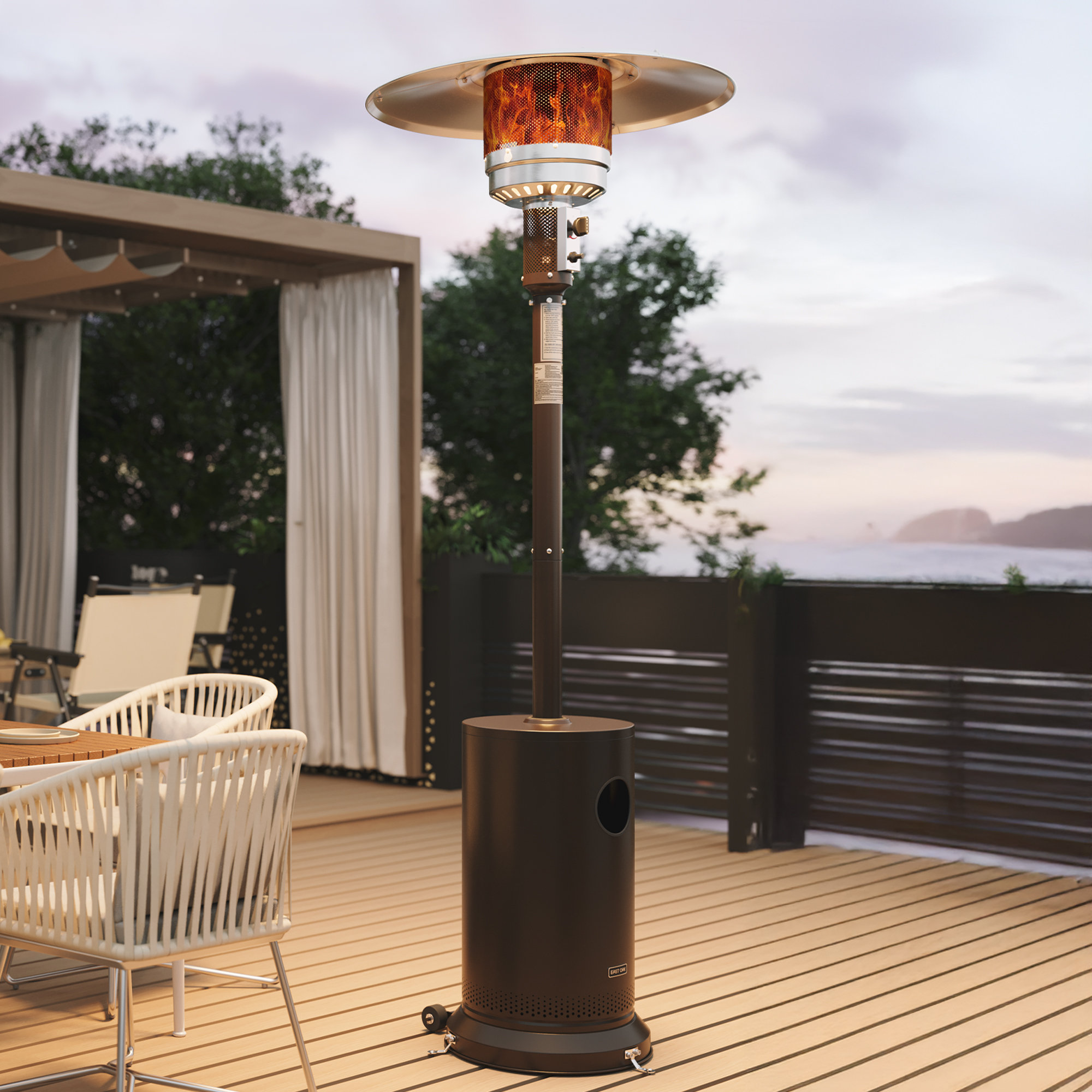 EAST OAK 48,000 BTU Patio Heater for Outdoor Use With Round Table ...