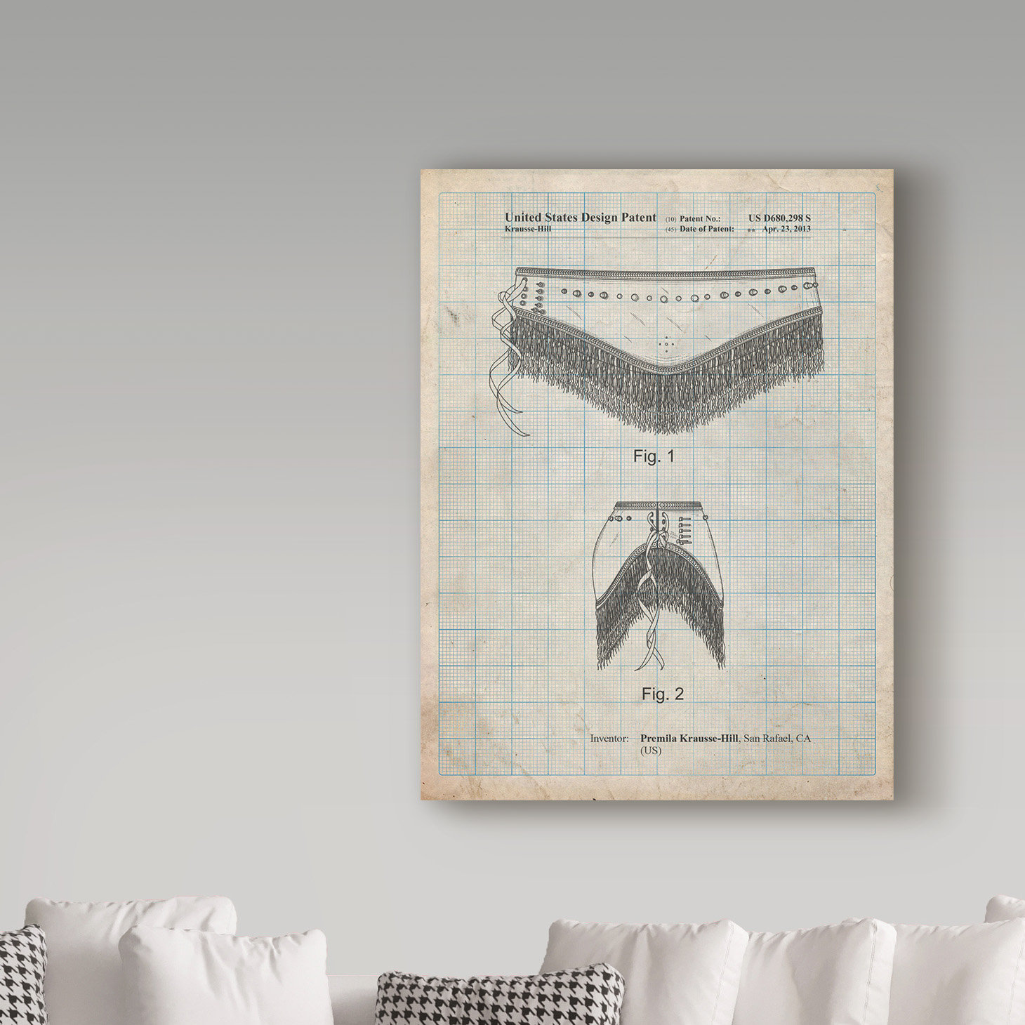 Trademark Fine Art 'Belly Dancing Belt' Drawing Print on Wrapped Canvas ...