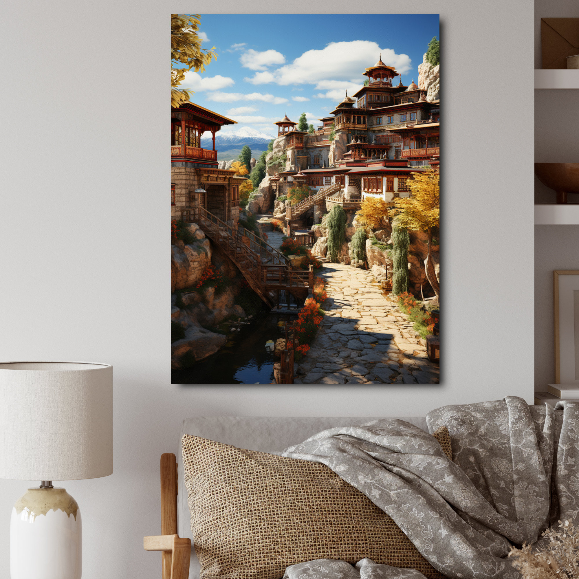 Red Barrel Studio® Asian Art Tibetan Monastery IV On Canvas Print | Wayfair