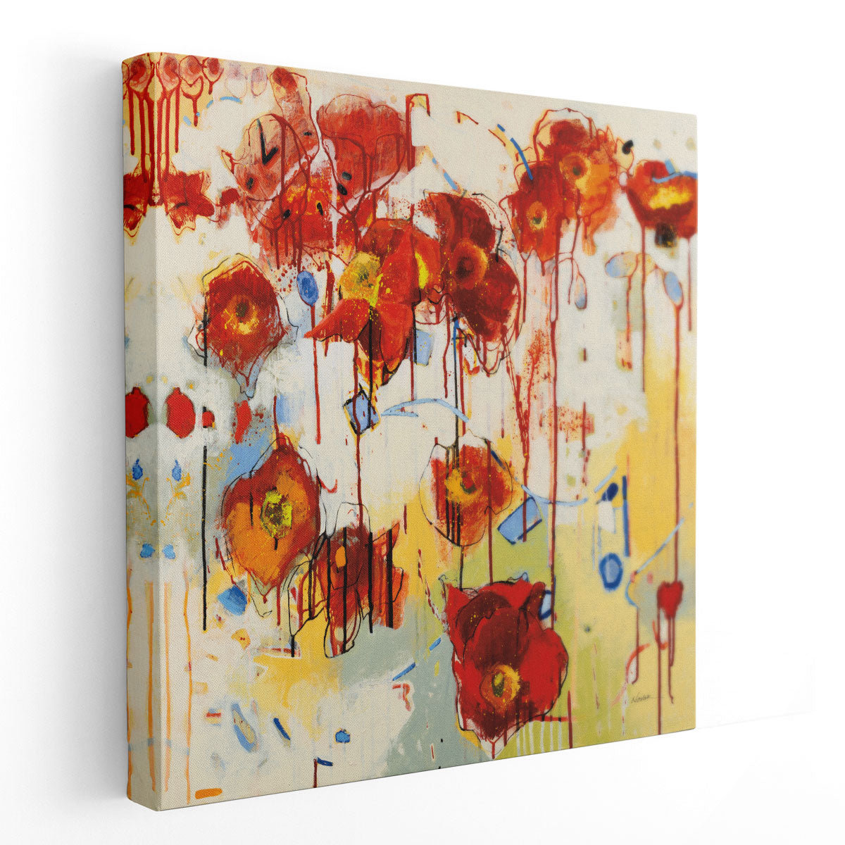 Winston Porter Red Poppy Chaos - Canvas Print Wall Art | Wayfair