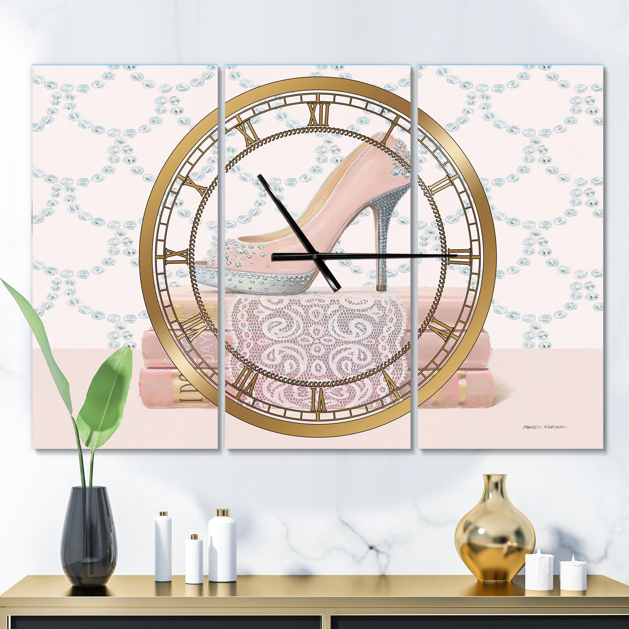 East Urban Home Fashion and Glam Shoes II - Traditional wall clock ...