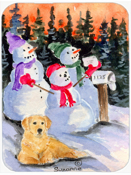 The Holiday Aisle® Niam with Golden Retriever Glass Cutting Board ...