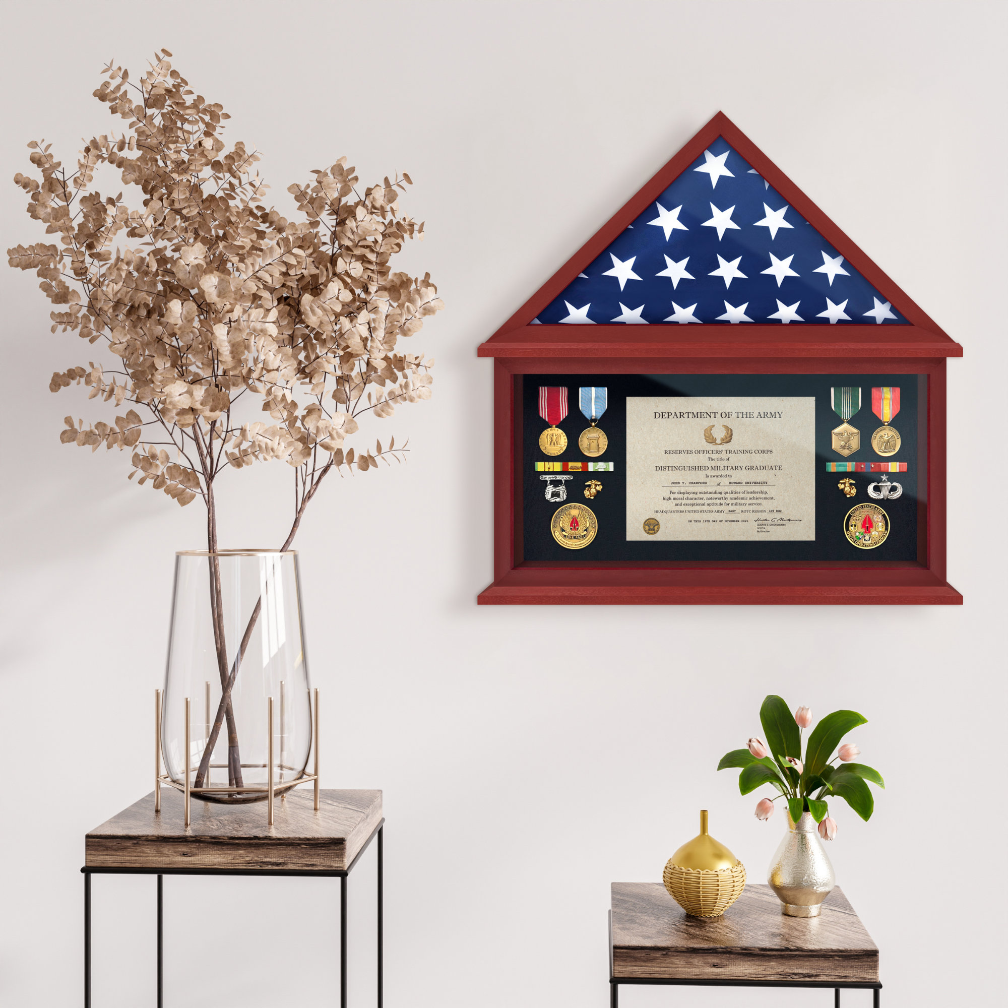 Ilot Flag Certificate Display Case For American Veteran Burial Flag ...
