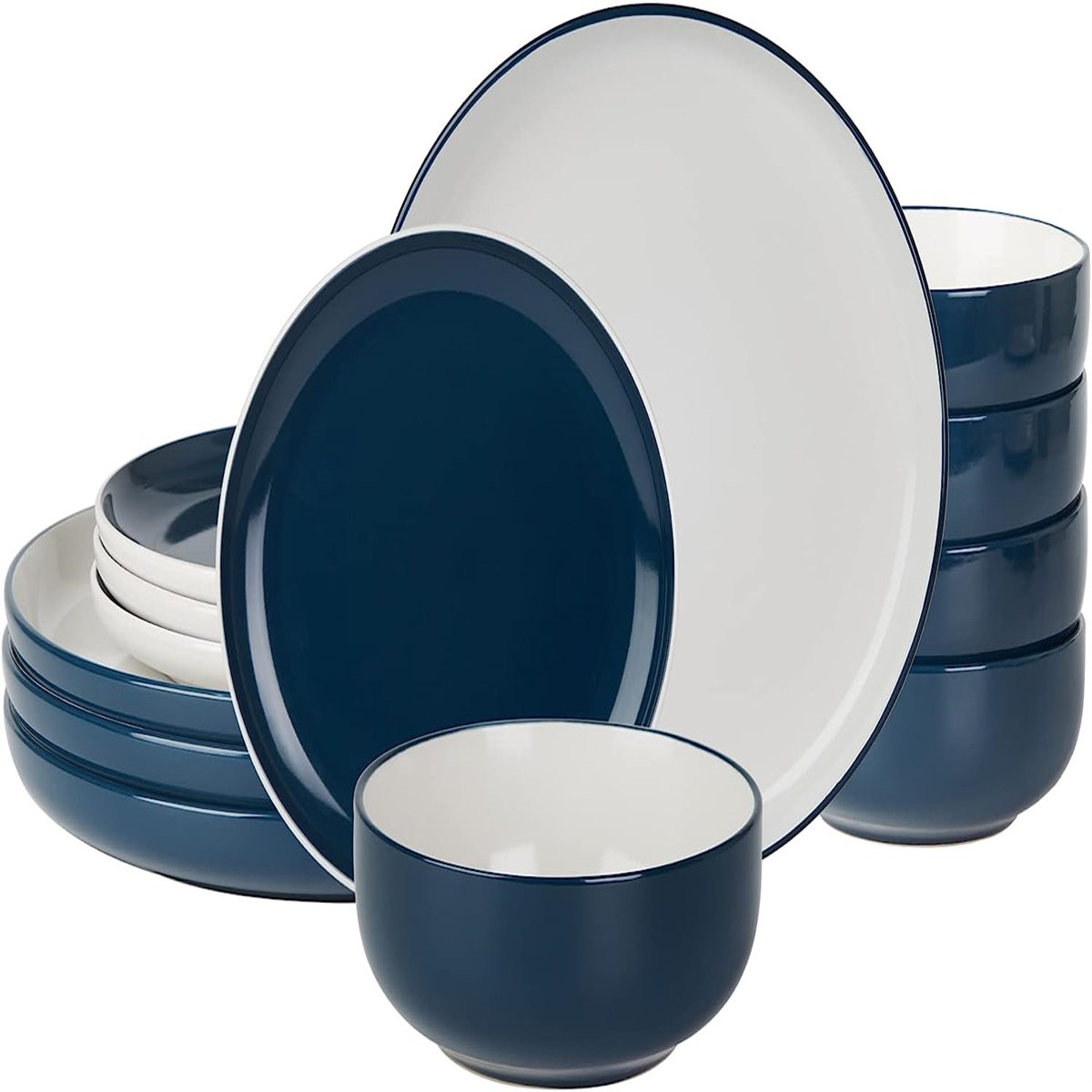 Hokku Designs Ceramic Dinnerware Sets, Double Colour Glaze Plates And ...
