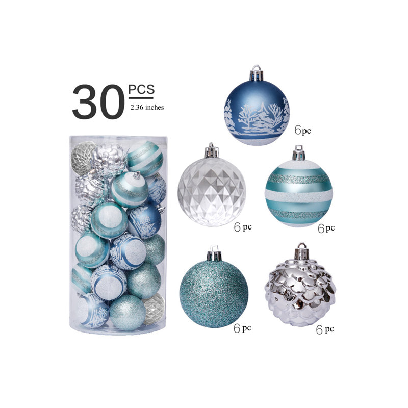 WS at Home 30 Piece Shatterproof Ball Ornaments Set & Reviews | Wayfair