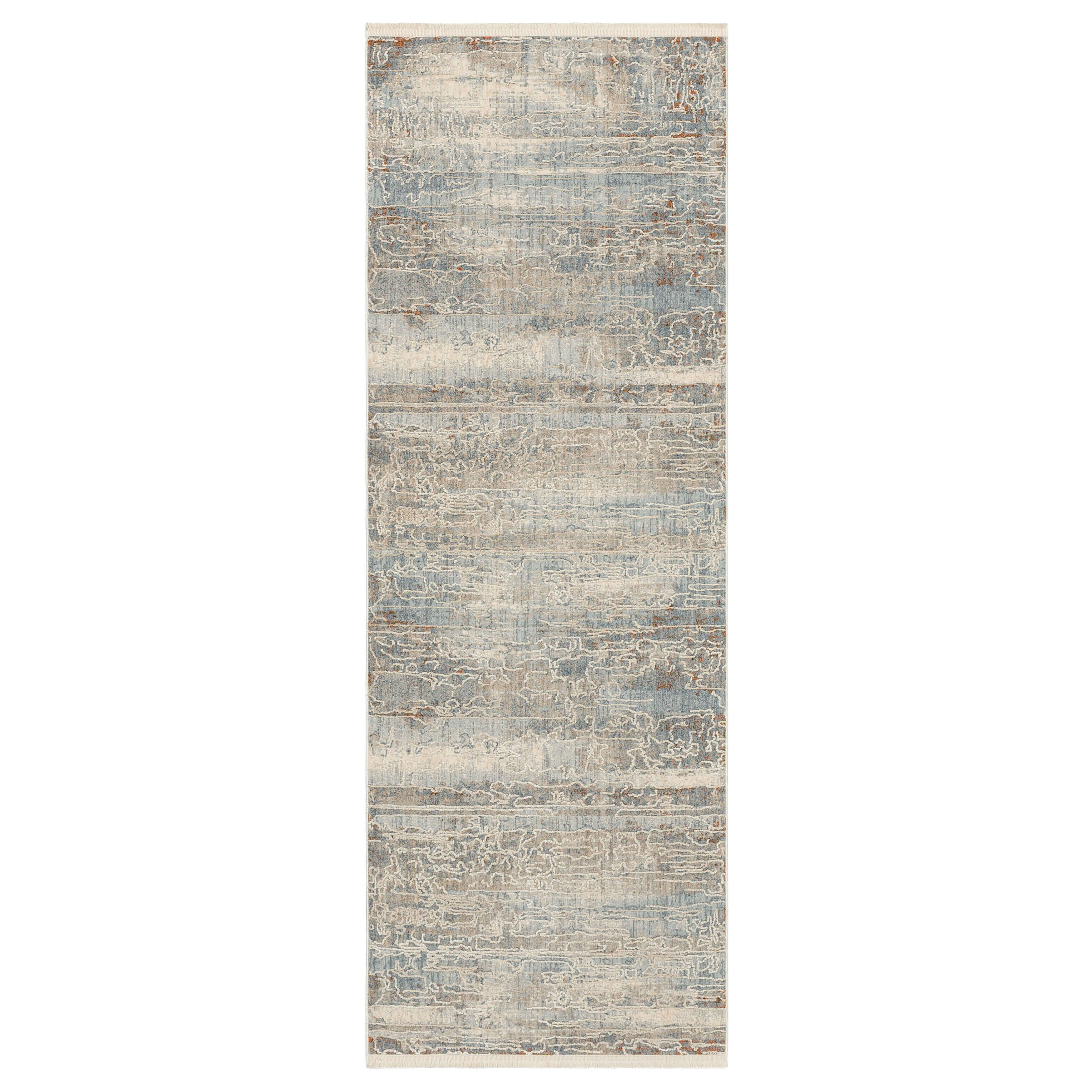 Karastan Silk Road Woven Polyester Abstract Cream/Dark Grey Area Rug ...