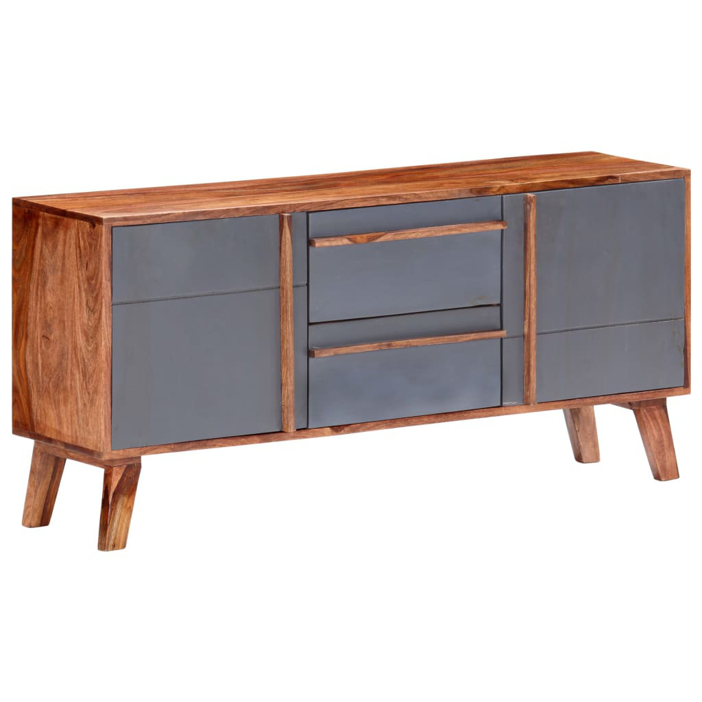 17 Stories Sideboard Gray And Natural Solid Wood Medium Sideboard | Wayfair