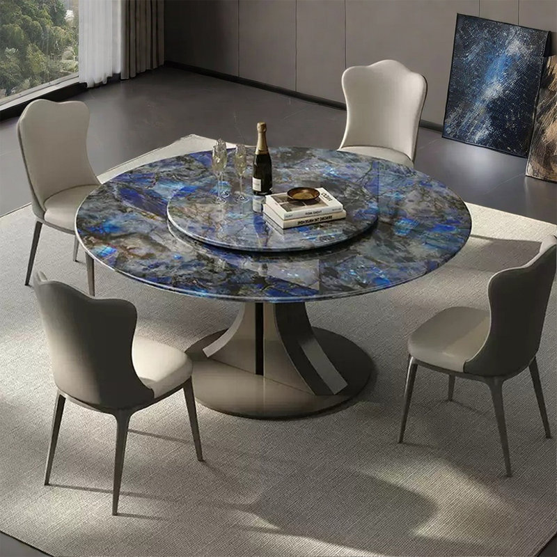 ALLNICEDT Modern simple microlite round dining table | Wayfair