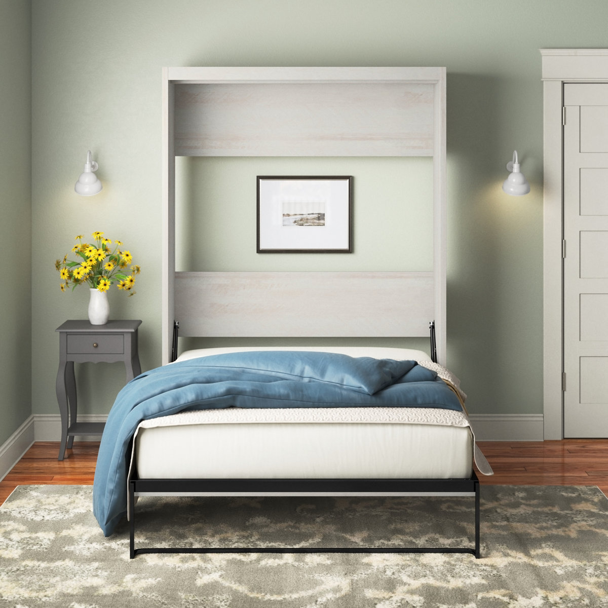 Wade Logan® Towles Full Wall Bed, Ivory Oak & Reviews | Wayfair