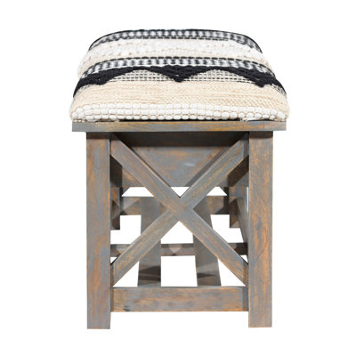 Dakota Fields Braxdyn 100% Cotton Upholstered Storage Bench | Wayfair