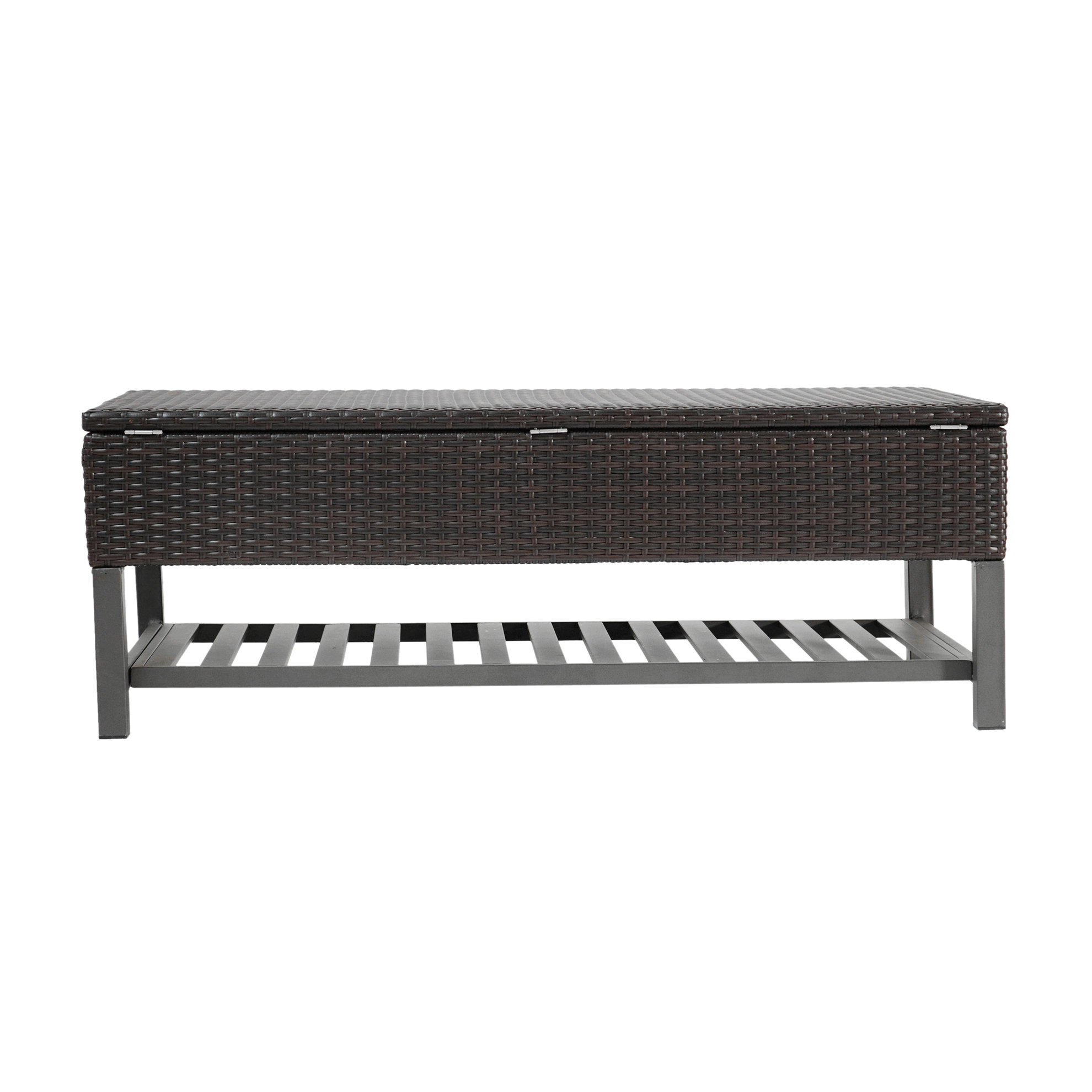 Latitude Run® Regent Entryway Storage Bench With Ventilated Wire Metal ...