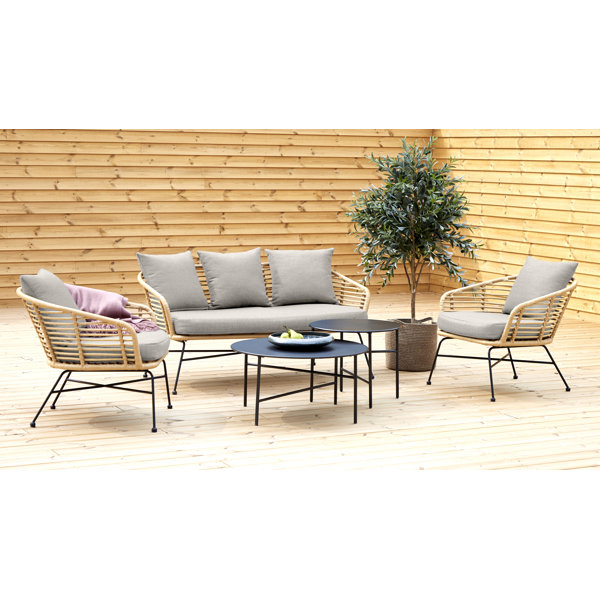 Corrigan Studio 5-Sitzer Lounge-Set Basanti aus Polyrattan | Wayfair.de