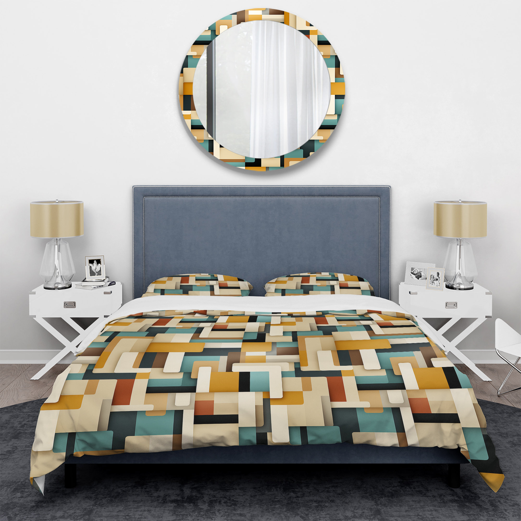 Design Art Abstract Taupe Blockchain Blocks Duvet Cover Set | Wayfair