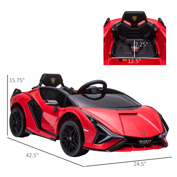 Aosom Lamborghini SIAN Licensed Kids Ride On Car, 12V Battery Powered ...