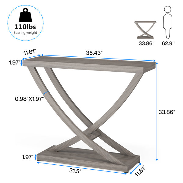 Gracie Oaks Hayven 35" Console Table Entryway Table for Hallway ...