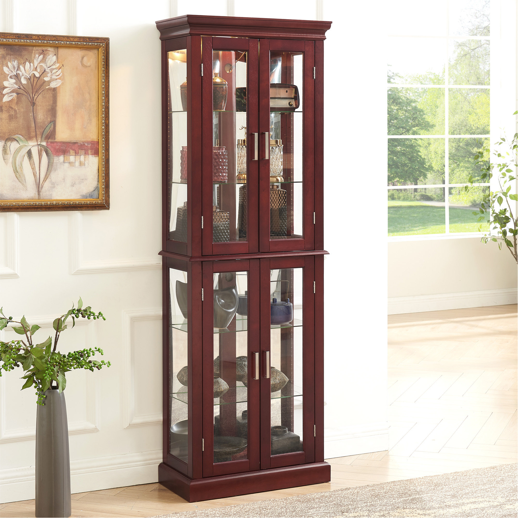 Lark Manor™ Exquisite Curio Cabinet With Versatile Shelves And Stylish ...