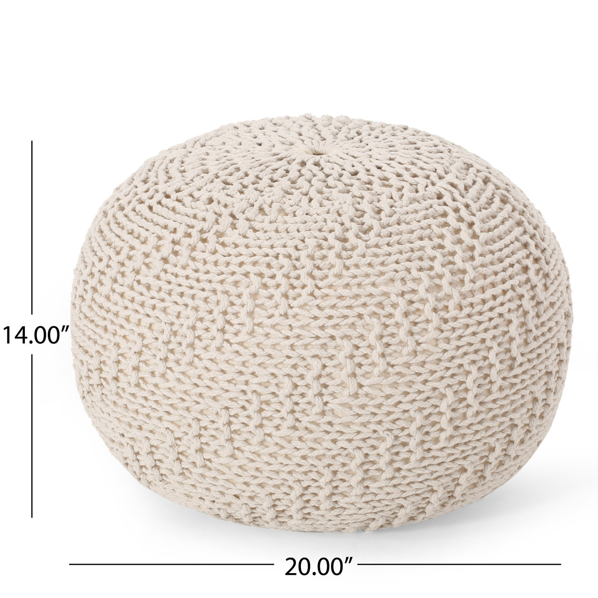 Dakota Fields 20" Wide Round Pouf Ottoman & Reviews | Wayfair