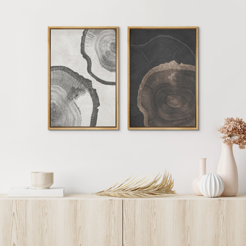 IDEA4WALL Tree Ring " Wood Tree Rings Abstract Minimalist Modern Wall ...