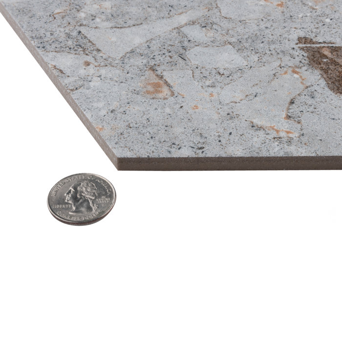 Merola Tile Recycle Hex 8.5" x 10" Porcelain Stone Look Wall & Floor ...
