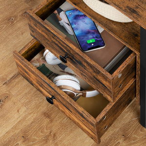 17 Stories Pake 2 - Drawer 23.6" Tall Iron Nightstand with Storage and ...