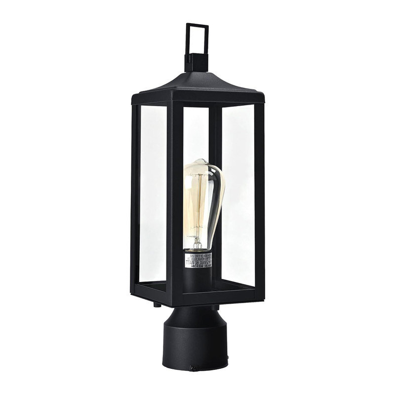 Ebern Designs Outdoor Lamp Post Light Fixture, 17 Inch Post Lantern ...