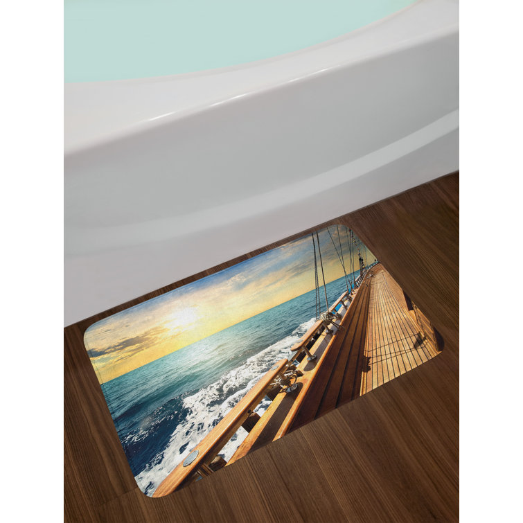 East Urban Home Sailboat Nautical Bath Rug | Wayfair