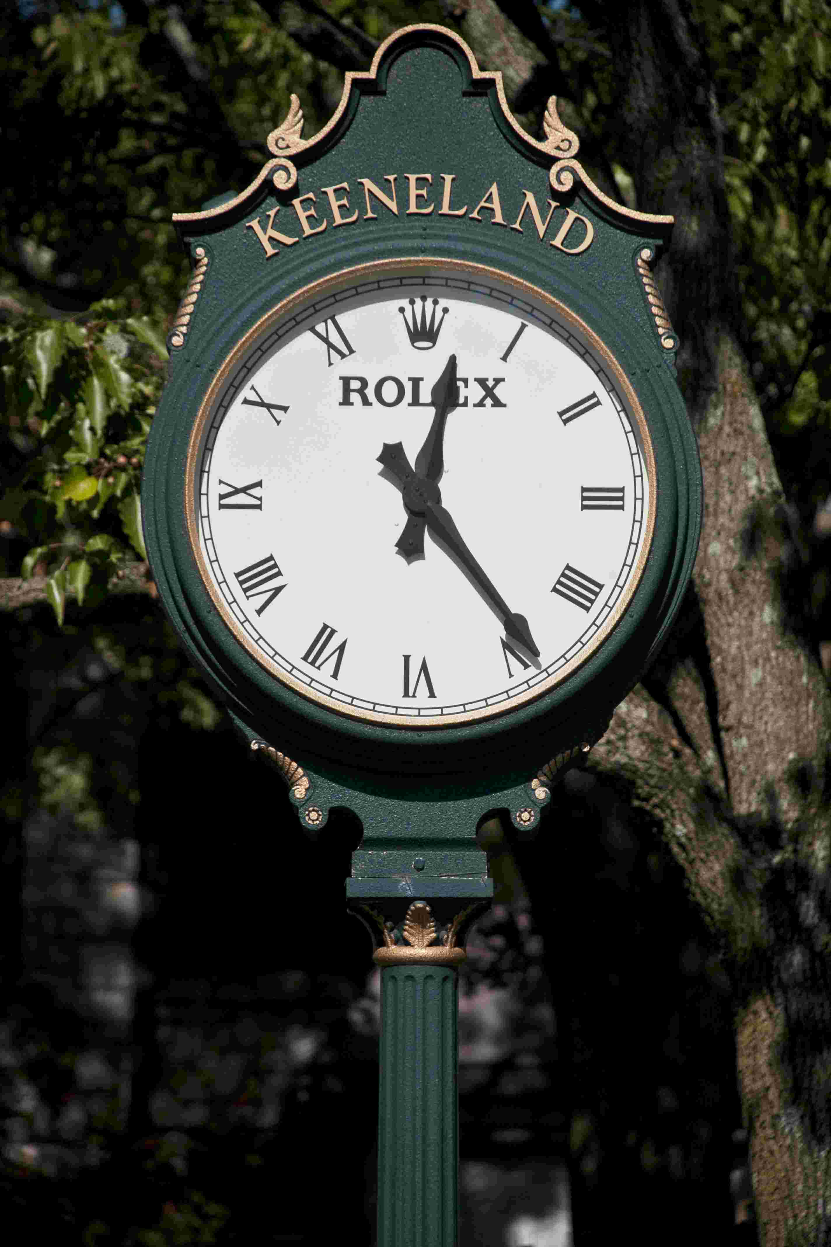 Williston Forge Keeneland Clock - Wrapped Canvas Photograph | Wayfair