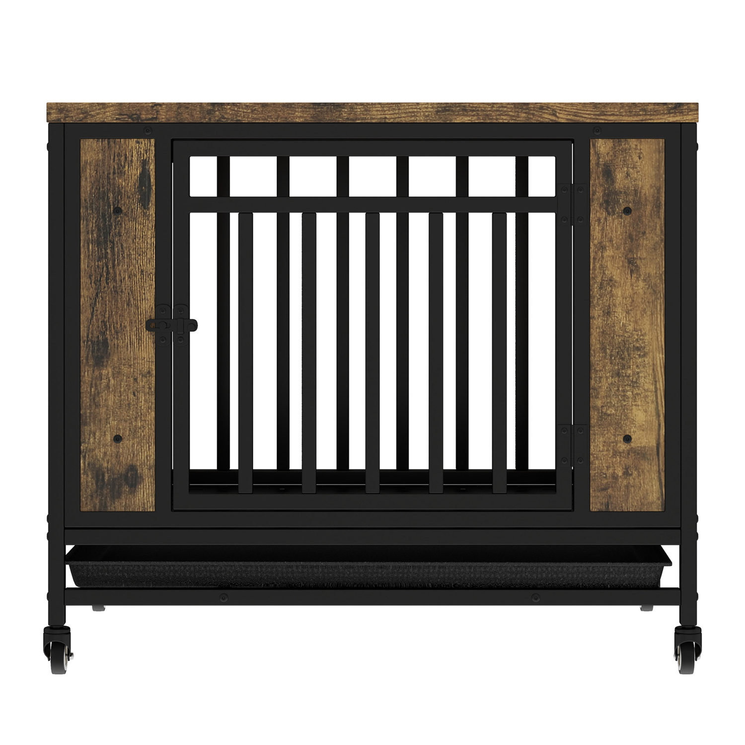 17 Stories Ironwood Pet Crate With Lockable Entrance And Pull-Out Tray ...