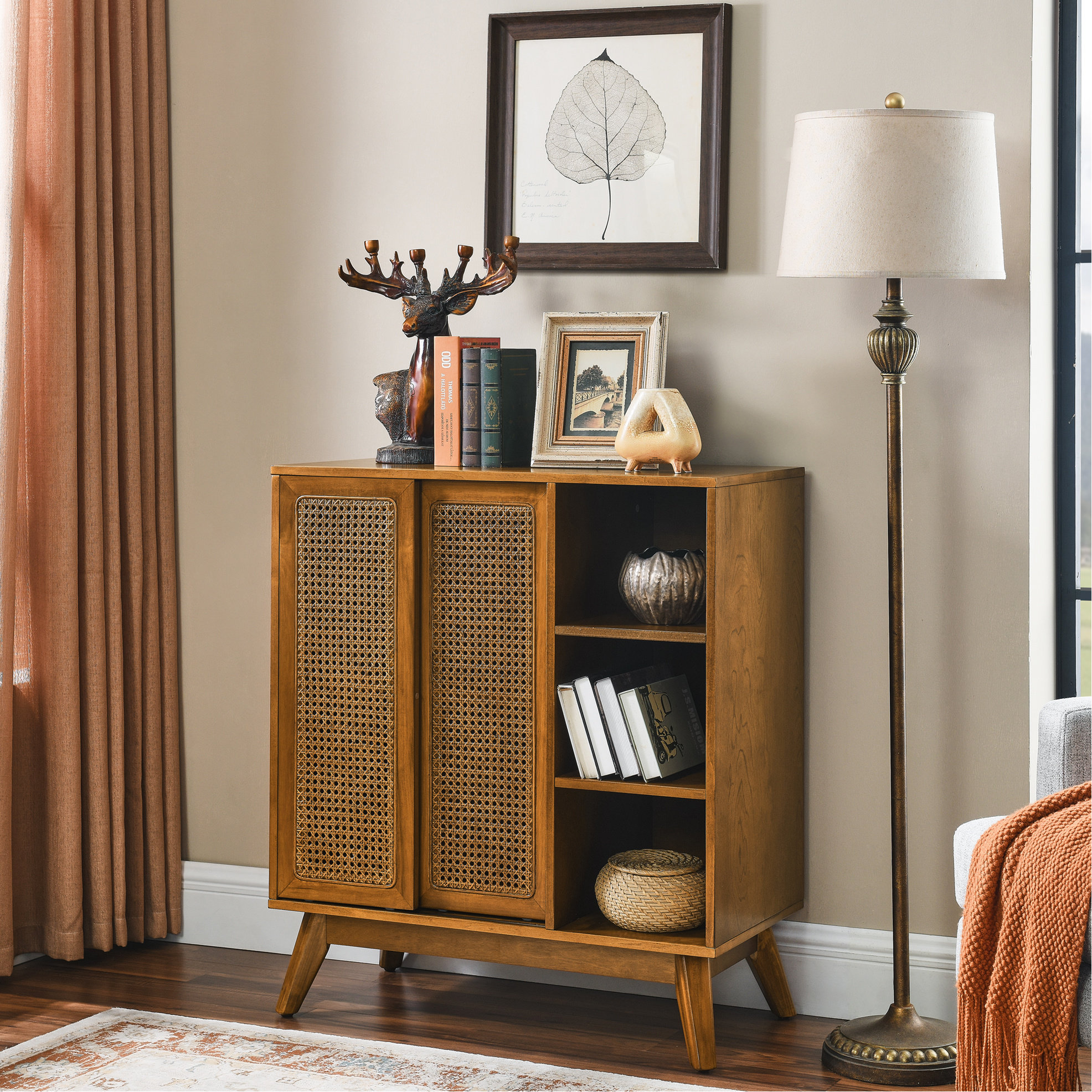 Ophelia & Co. Kitchen Cabinet With Solid Wood Feet & Ample Storage ...