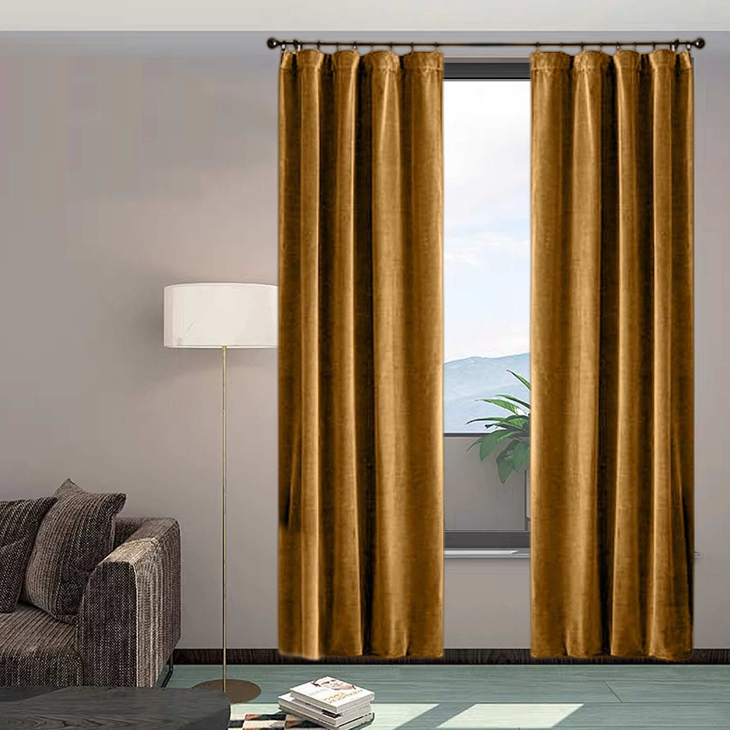 Frifoho Velvet Curtains Thermal Insulated Drapes For Bedroom Living ...