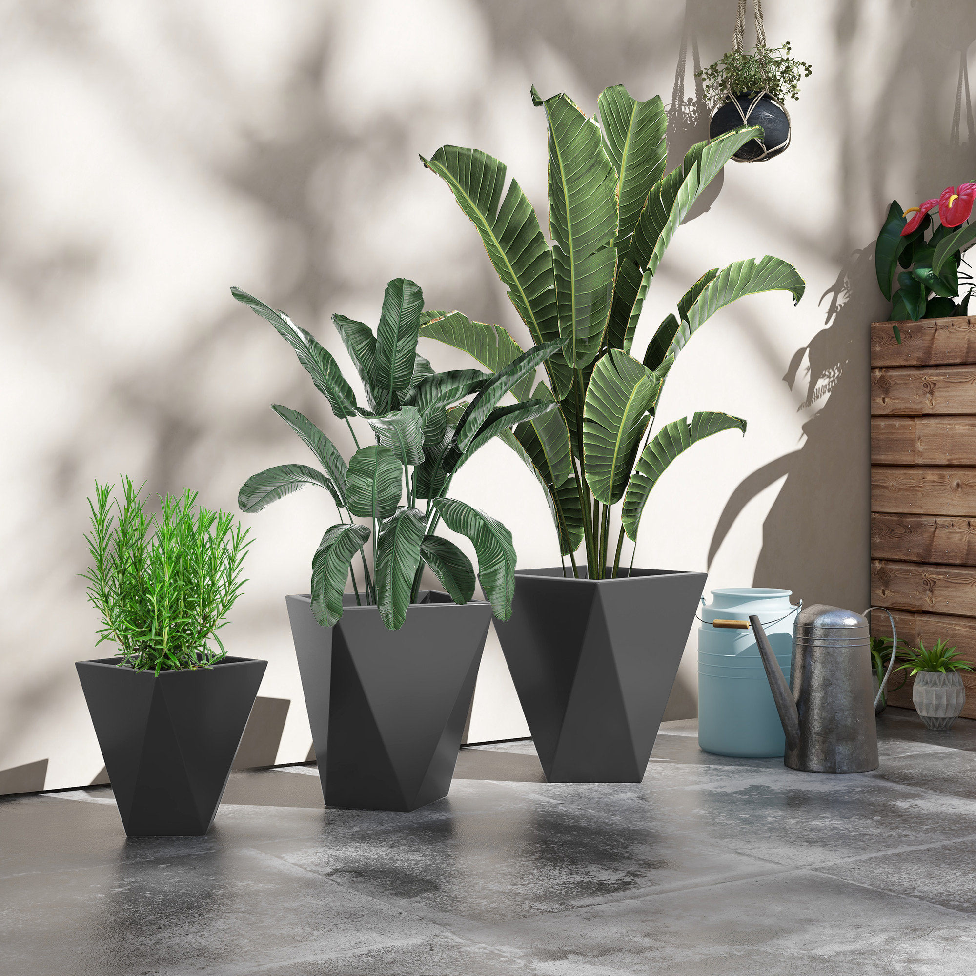 Latitude Run® Small cast stone planter | Wayfair