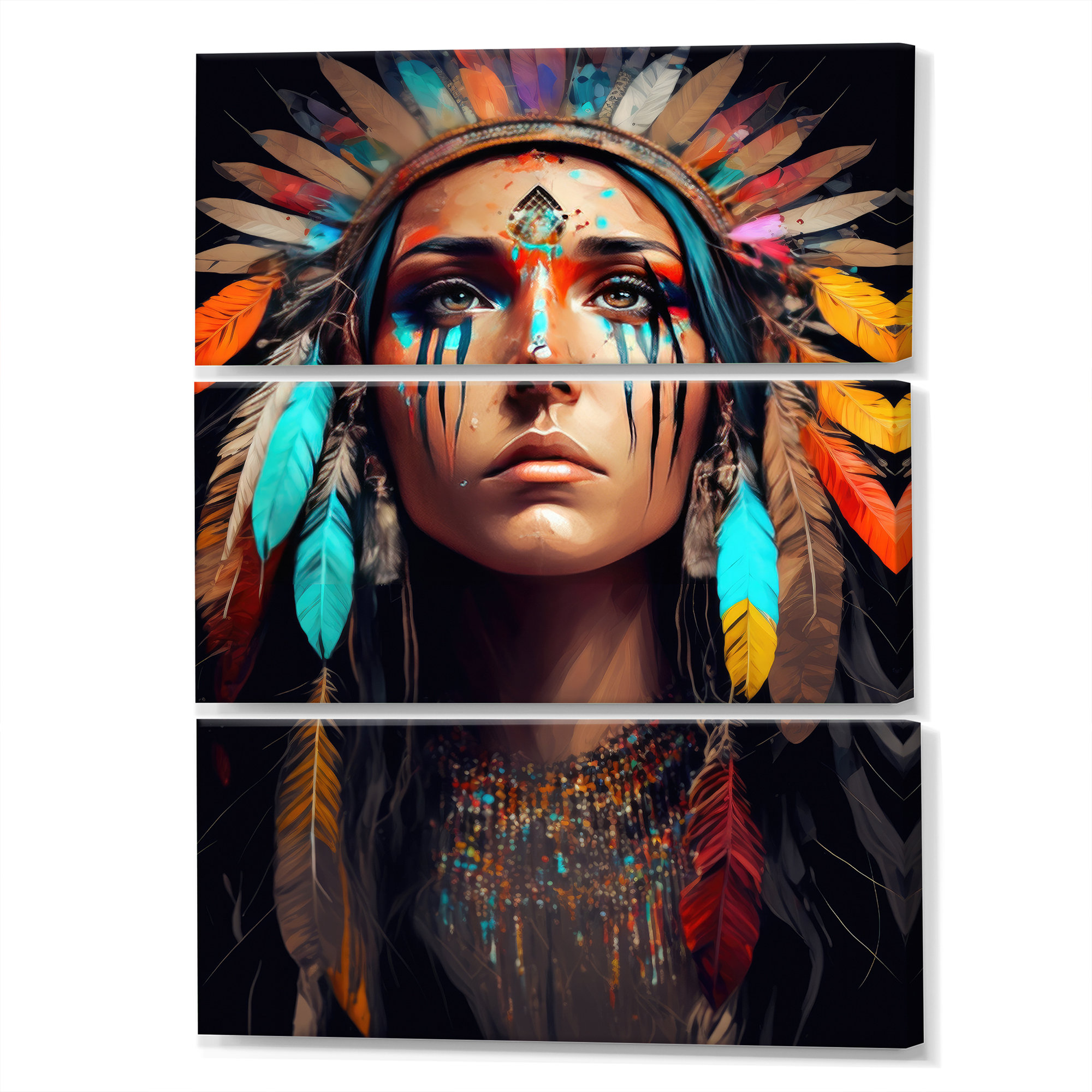 Bungalow Rose Edesville " Colourful Native American Woman II " 3 ...