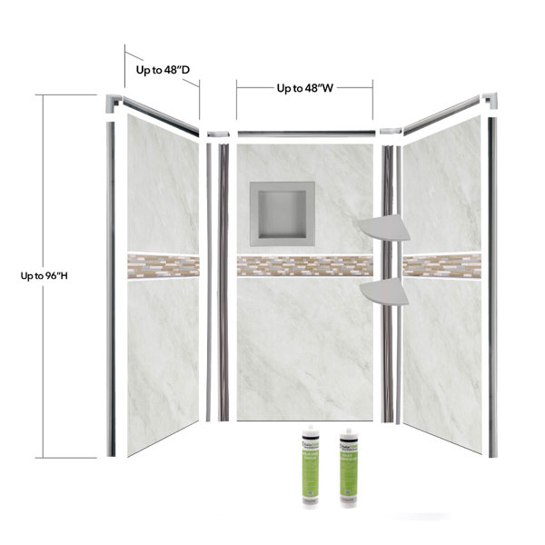 Bella CORE Tub and Shower Surround with Katrina Design Strip up to ...