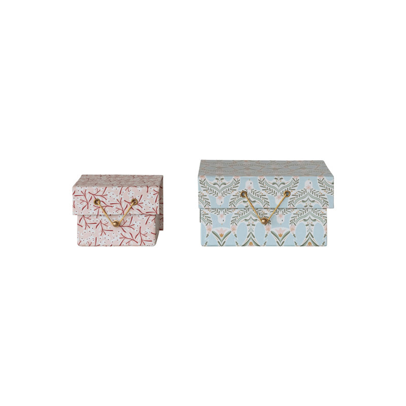 Creative Co-Op Printed Paper Gift Boxes With Berry And Dove Patterns ...
