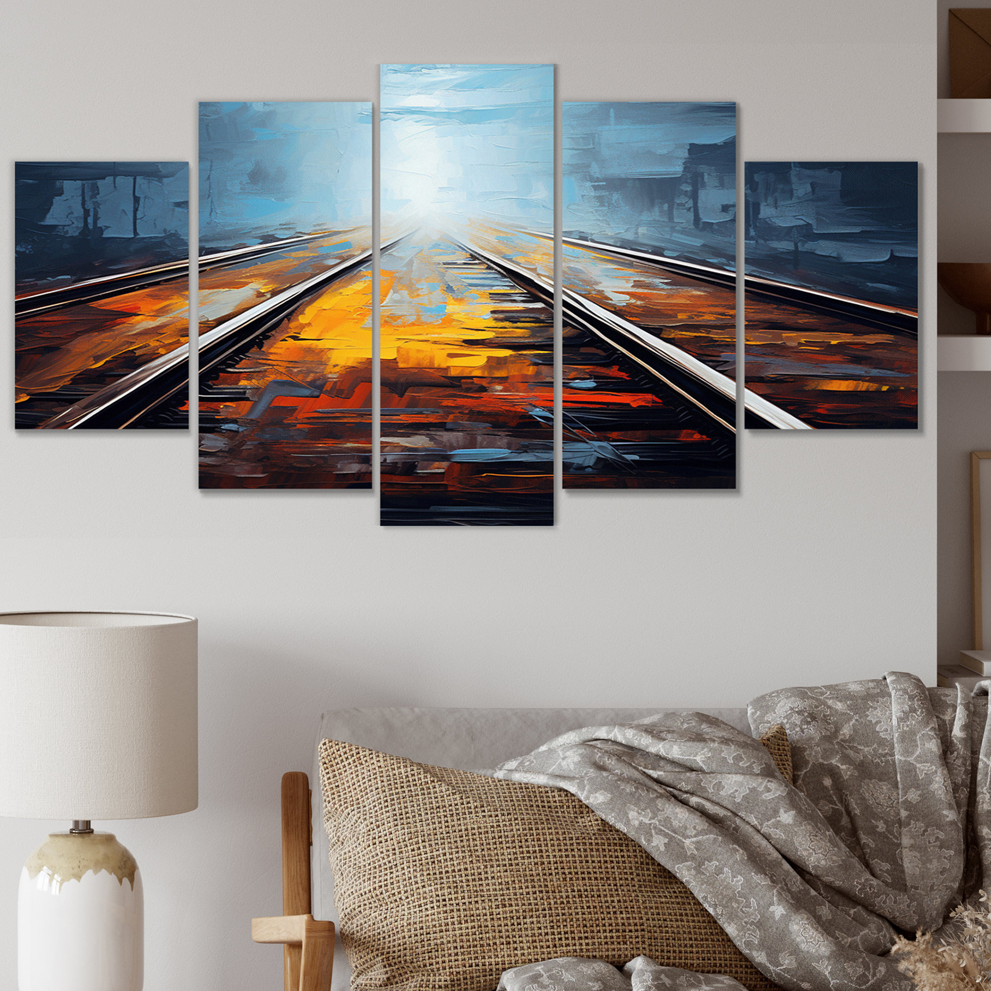 17 Stories Train Serene Railways Track - Transportation Canvas Art ...