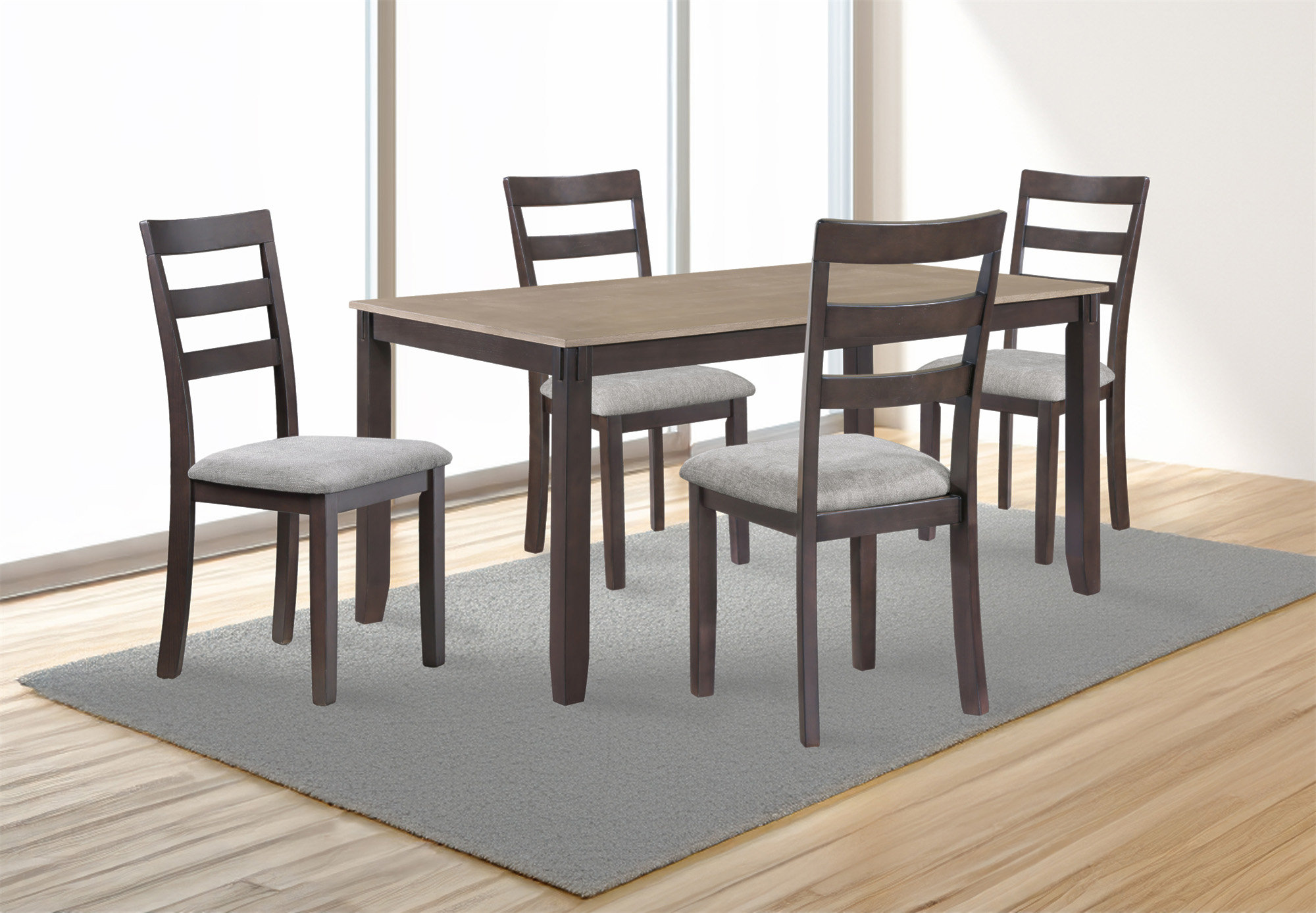 Lark Manor™ 5Pc Contemporary Dining Set Rectangular Table Two Tone ...