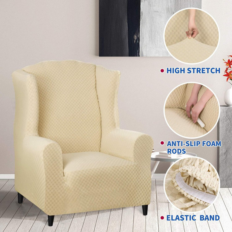 Red Barrel Studio® Polyester Box Cushion Wingback Slipcover | Wayfair