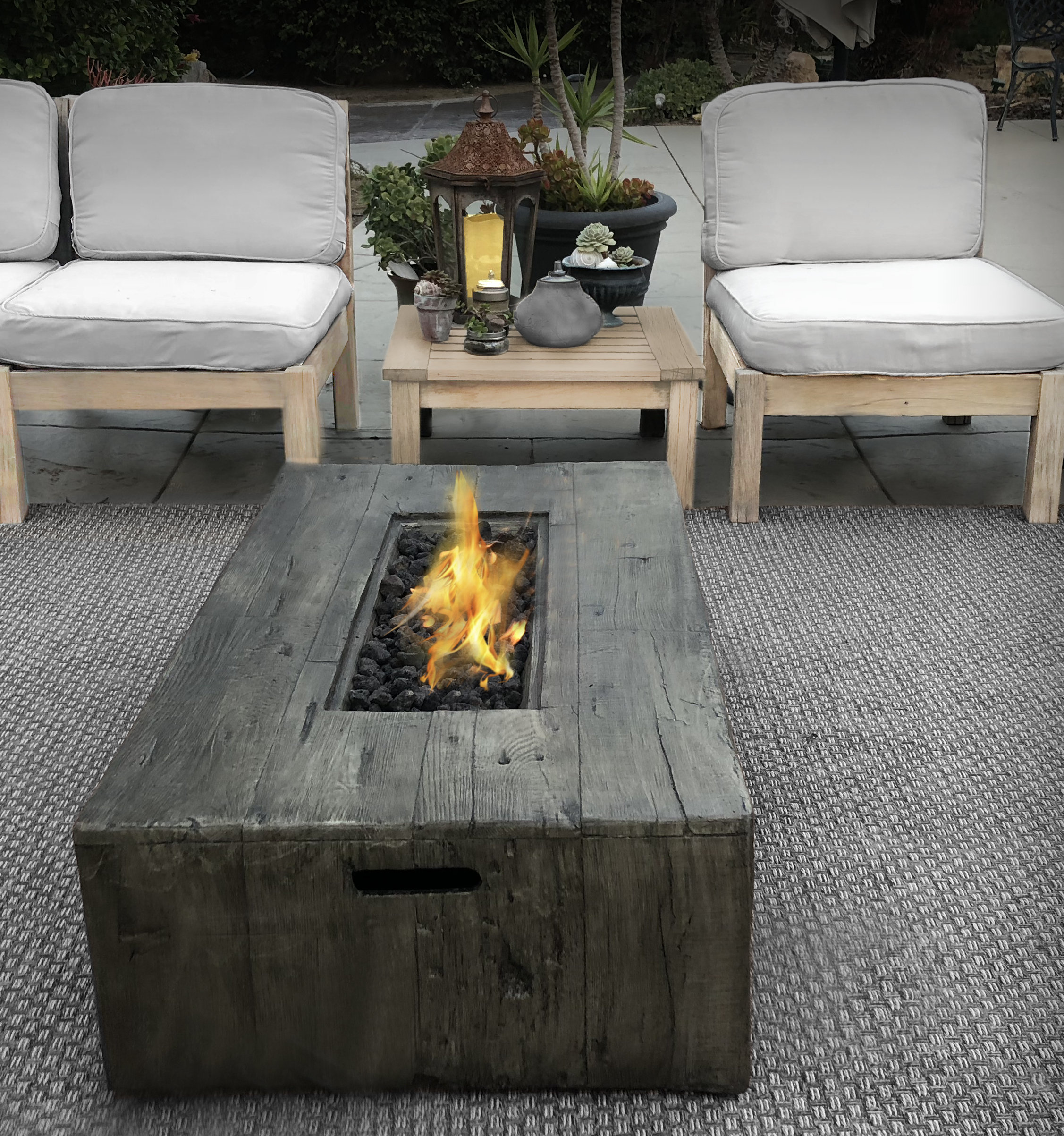 17 Stories Armutalan Fibre Reinforced Concrete Propane Fire Pit Table ...