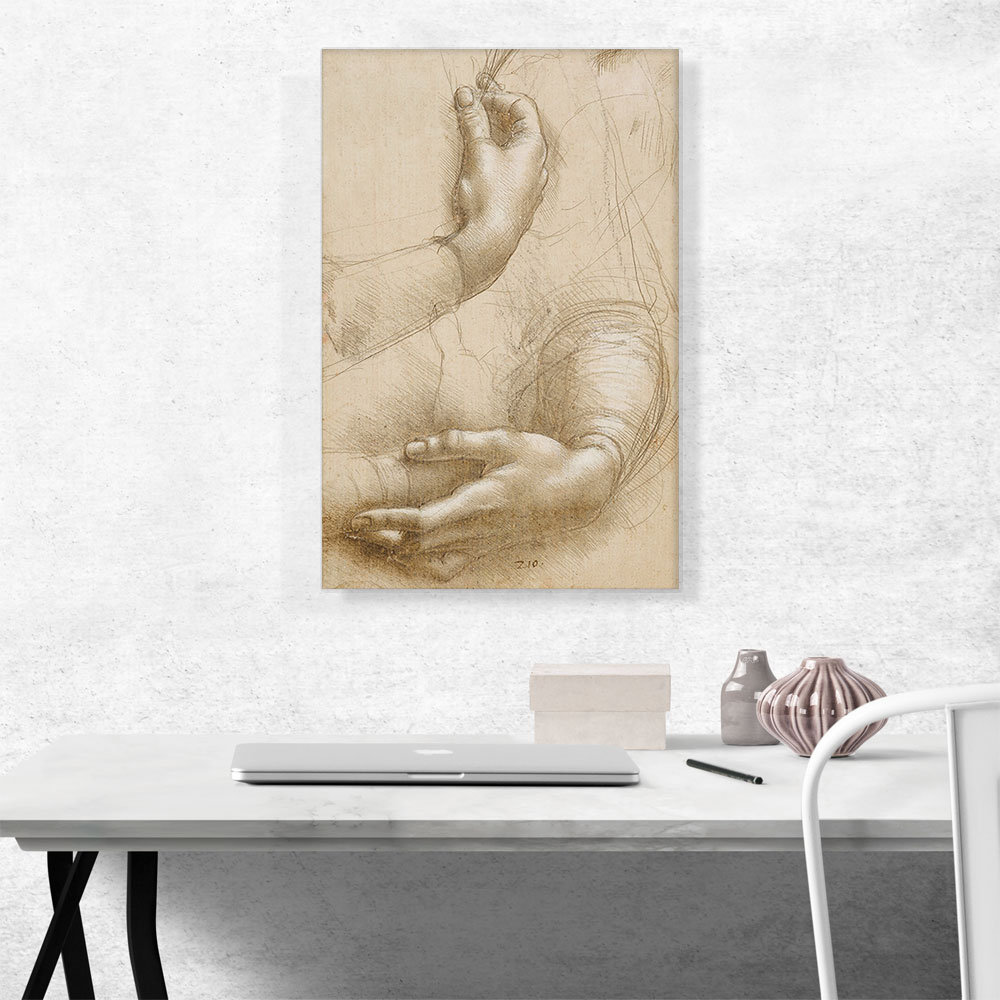 ARTCANVAS " Study Of A Woman's Hands 1490 " by Leonardo Da Vinci ...