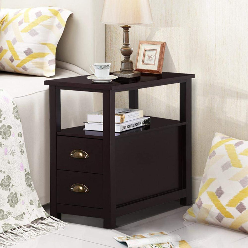 Ebern Designs Grietje 2 Drawer End Table & Reviews | Wayfair