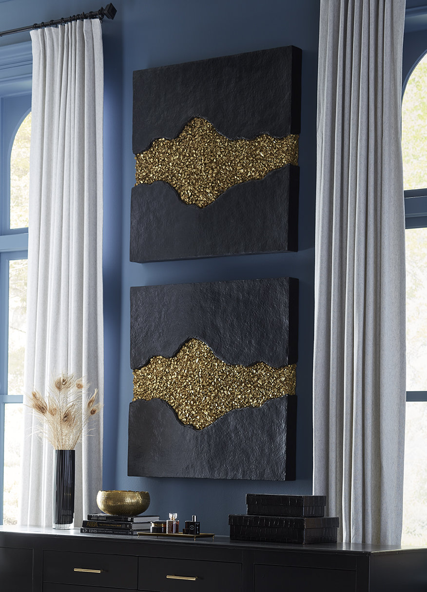Phillips Collection Geode Texture Panel Black and Gold | Wayfair