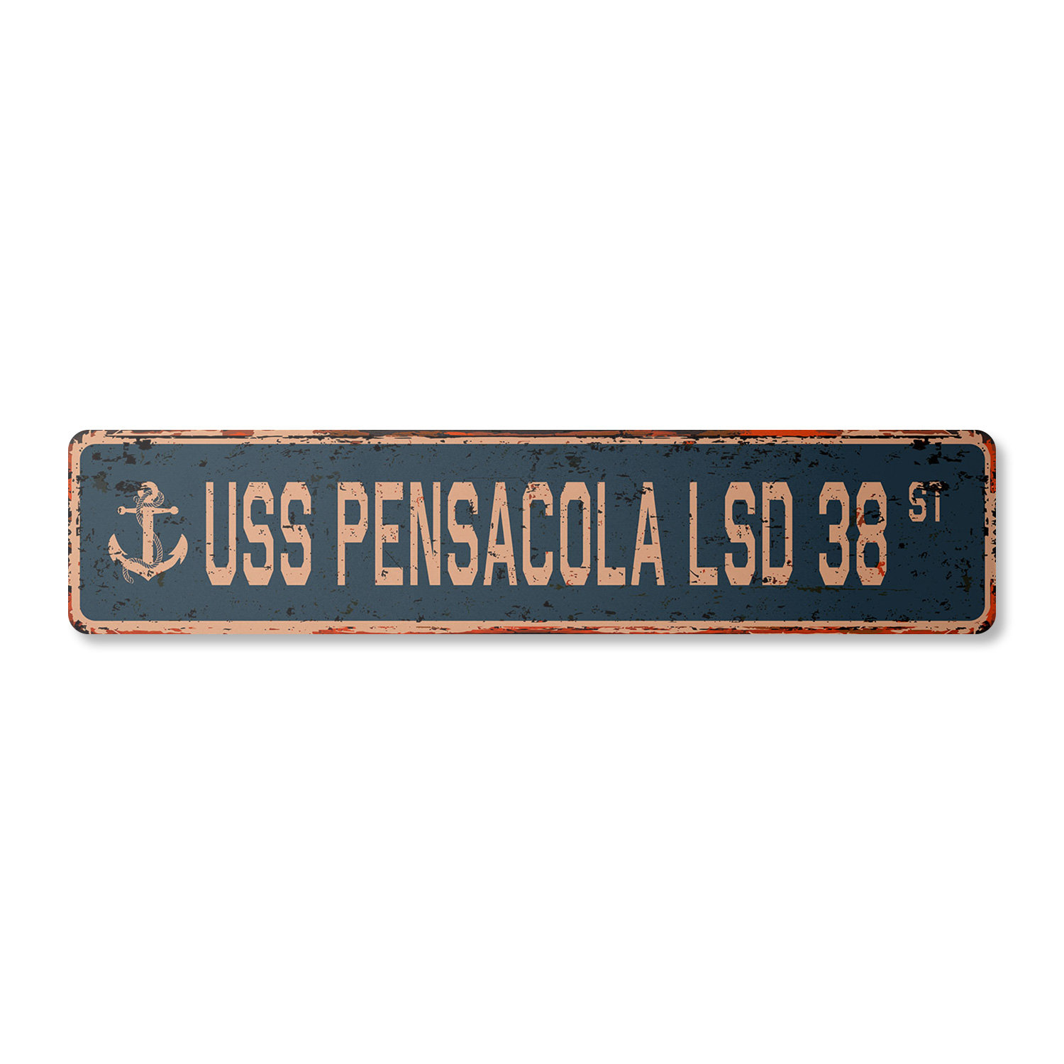 SignMission USS Pensacola LSD 38 Aluminum Street Sign | Wayfair