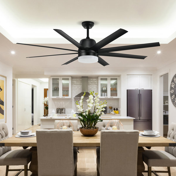 Wade Logan® 60" Arnolds 8 - Blade LED Smart Standard Ceiling Fan with ...