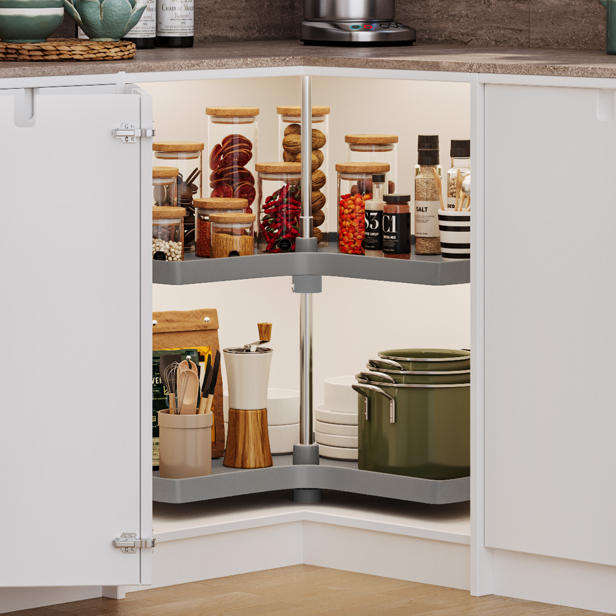 Mint Pantry® Mint Pantry Kidney Shaped Pie Cut 2-Shelf Lazy Susan ...